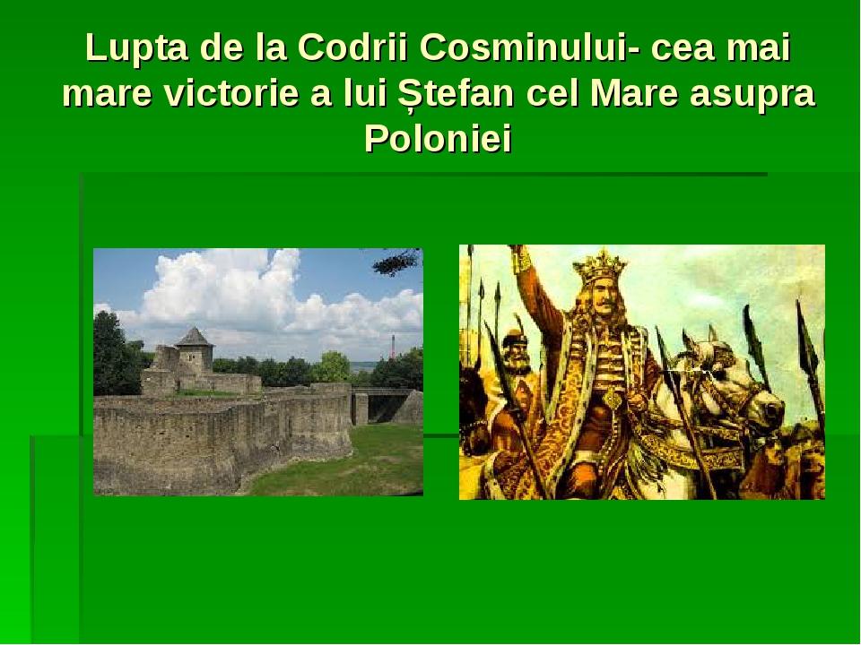 презентація до історії рідного краю "Bătălia de la Codrii Cosminului ...