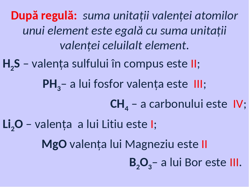 презентація до уроку "Valenta elementelor chimice"