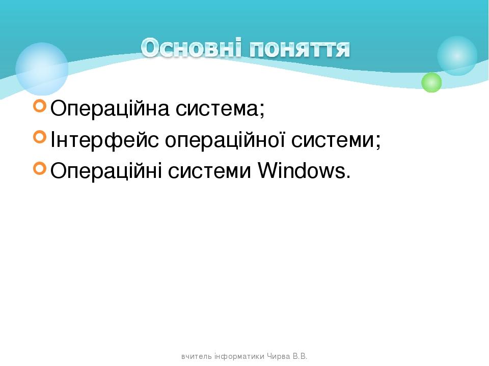 Презентація Операційна система Windows Презентація Інформатика