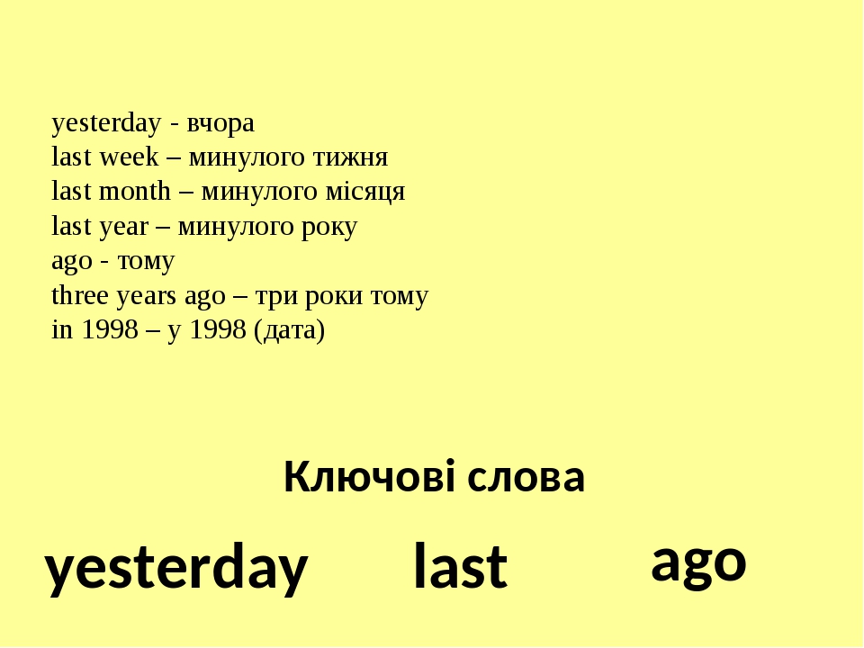 Урок-Презентація "Past Simple Tense. Positive Sentences"